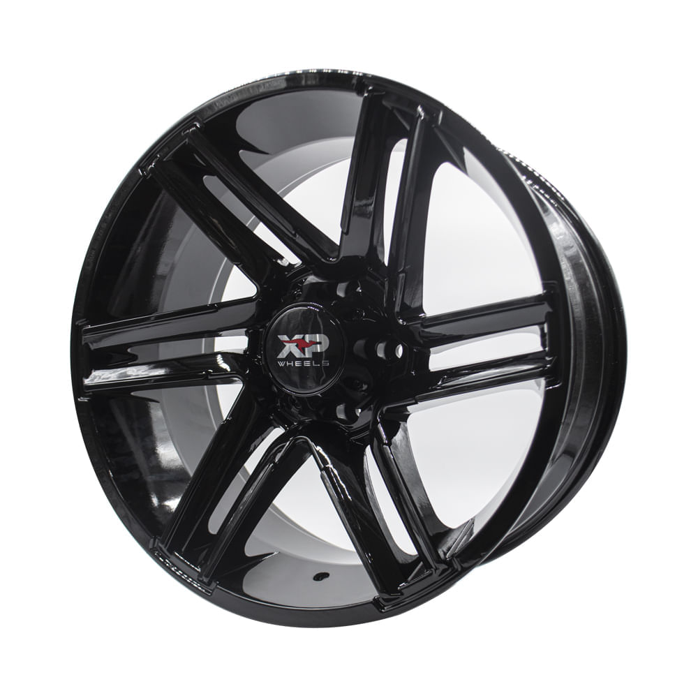 Paquete de 4 Rines 18X9 6-139.7 XP WHEELS Mod: FC042 ET12 110 GLOSS BLACK MACHINED - Prodynamics